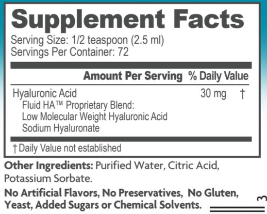 Fluid HA Liquid Hyaluronic Acid 180 ml – Health Logics