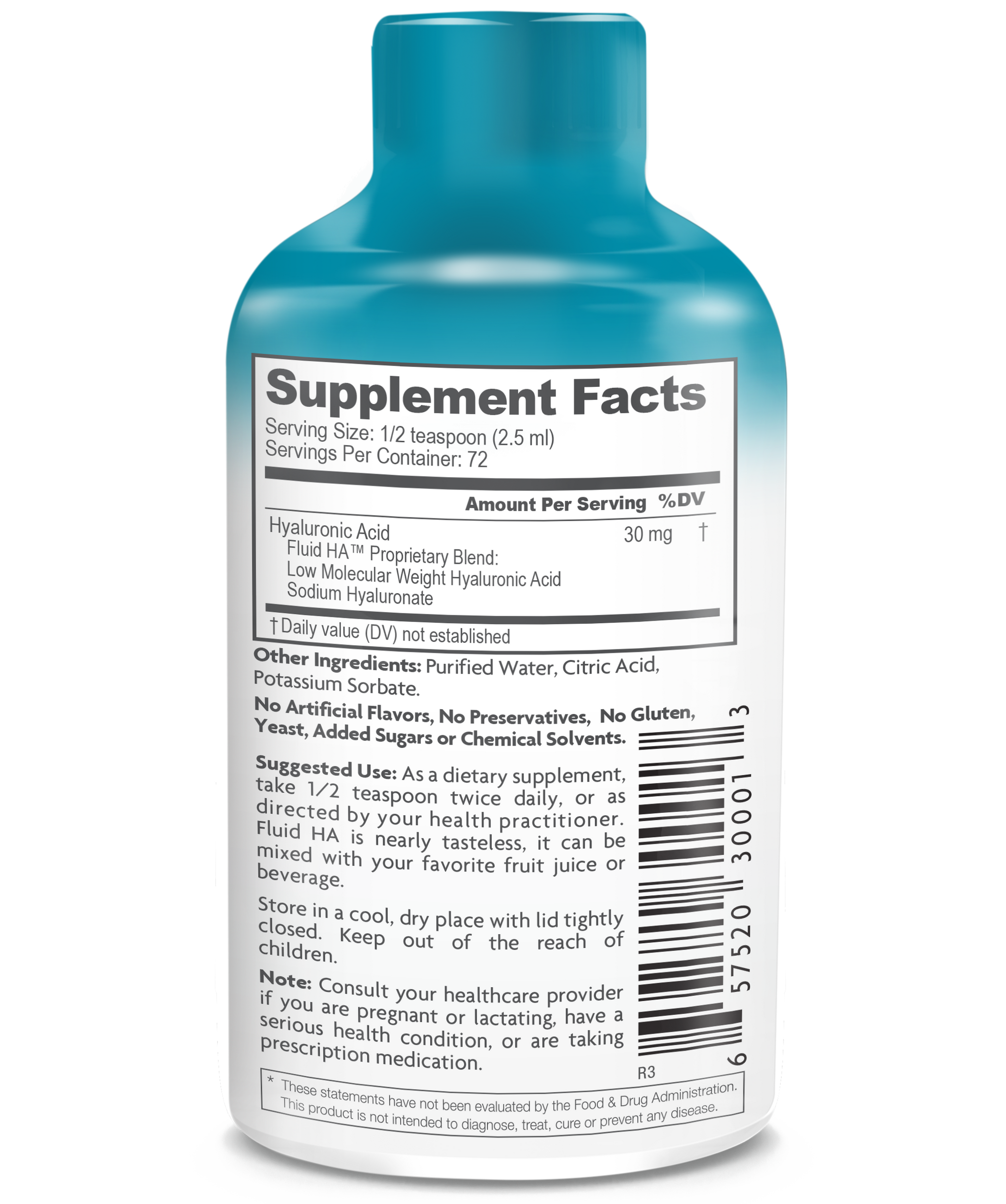 Fluid HA Liquid Hyaluronic Acid 180 ml – Health Logics